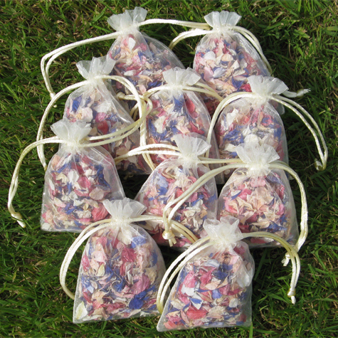Confetti Bags from The Real Flower Petal Confetti Company
