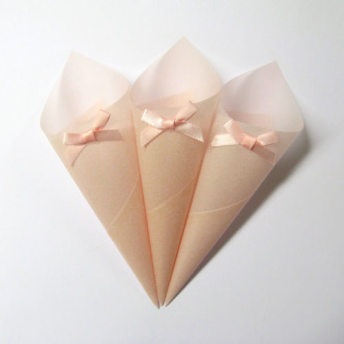 White Parchment Confetti Cones for your real flower petal wedding confetti